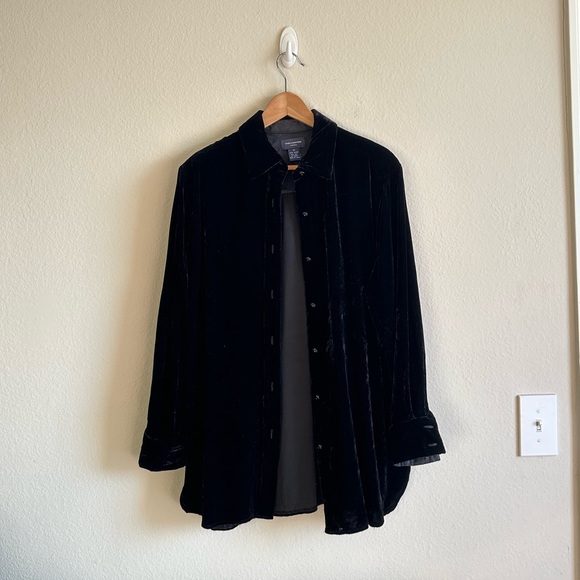 The Limited | Tops | Vintage The Limited Silk Velvet Button Down Shirt ...